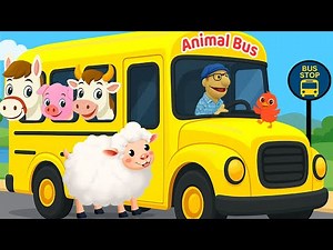 The Wheels on The Bus Song (Animal Version) | Nursery Rhymes & Kids Song | Puppet Simple Songs