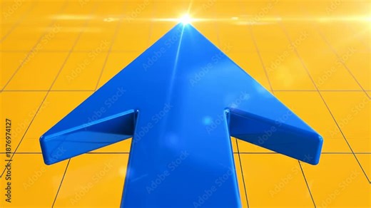 Blue Arrow Moving Upward Representing Growth and Progress.