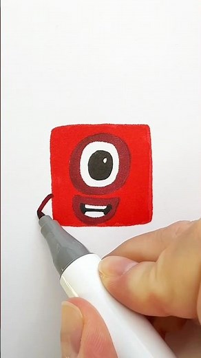 Drawing Numberblocks One the Simple Way #tutorial #drawing #shorts