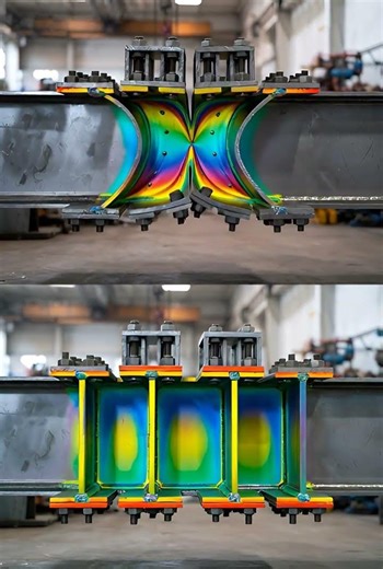 Animation of Buckling of Girder with and without vertical stiffeners