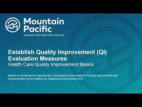 3 Quality Improvement Basics - Establish Evaluation Measures