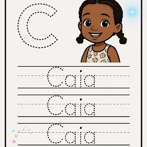 Custom Name Tracing Worksheet - Caia Printable- Kids Handwriting Practice