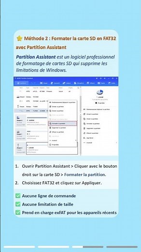 Méthodes de formatage de cartes SD 32 Go pour FAT32