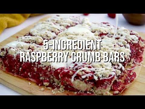 5 Ingredient Raspberry Crumb Bars (Gluten-Free, Vegan)
