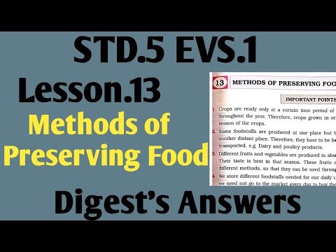 Std.5 EVS.1 Lesson 13 Methods of Preserving Food Digest's Answers Maharashtra Board