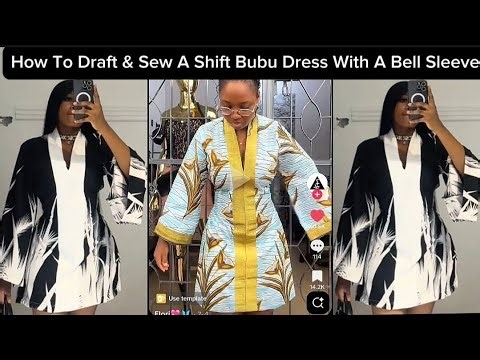 How to Draft and Cut a Shift Bubu Gown with Bell Sleeves | Step-by-Step Tutorial