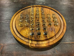 10" Marble Solitaire, Solid Acacia Wood, Personalized Engraving Available, Marble Game, Wooden Game, Wooden Game Gift, Non Toxic Finish - Etsy