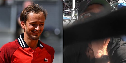 Daniil Medvedev's coach censors camera intrusion into his box during Madrid Open 4R; Russian reacts amusedly