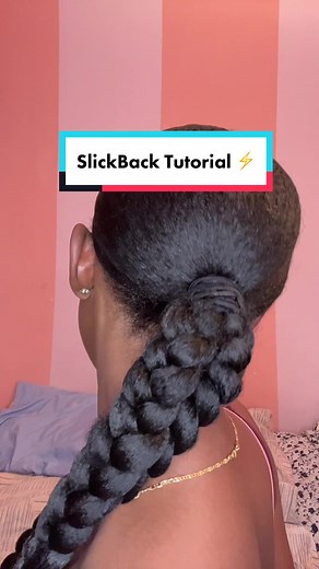 Slick Back Ponytail with Two Braids Tutorial for 4C Hair