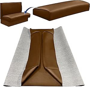 Commercial Grade Restaurant Booth Vinyl Seat Bottom Replacement Cover - Custom Fit, Heavy-Duty, DIY Staple-On Installation (Brown)