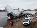 Russia floating restaurant names Silver Whale spotted sinking in St Petersburg