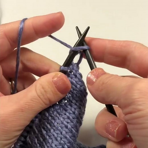 Continental Knitting knit stitch tutorial video