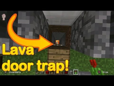 Minecraft - How to make a lava door trap (really simple) BEST door trap