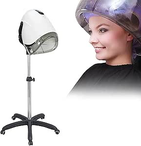 Elitzia 1000W Hooded Hair Dryer Salon Standard Hair Drying Machine Versatile Styling 8 Mode Operation Heating Device for Home and Salon ET1717W (Elegant White Five Legs)