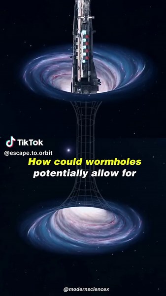 👉Wormholes are a hypothetical characteristic of spacetime that arises from the equations of Einstein's General Relativity. Essentially, they are tunnels that could potentially connect two widely separated points in the universe, creating a shortcut that could drastically reduce travel time and distance. 🎯How could Wormholes potentially allow for faster-than-light travel by creating a shortcut between two points in space? 👉 Imagine you want to travel to a star system that's 10 light-years away