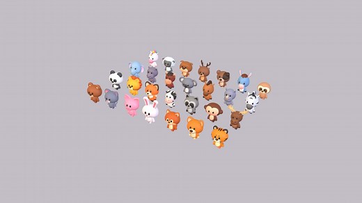 Pack007  Rigged Cartoon Animal Pack1 - Buy Royalty Free 3D model by BaluCG