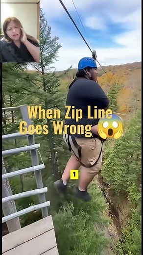 Zip Line Gone Wrong Fat guy Falls😱