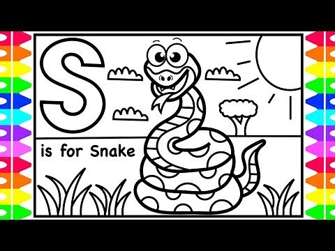 ABC Coloring | S is for Snake | Fun Coloring Pages for Kids| Learning Colors for Children Toddlers