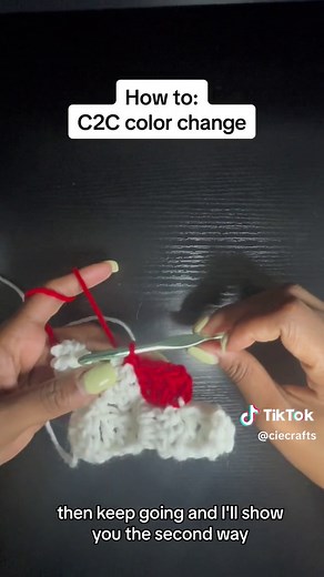 How to color change in C2C #ciecrafts #crochet #howto #yarn #tutorial #c2c #fiberart