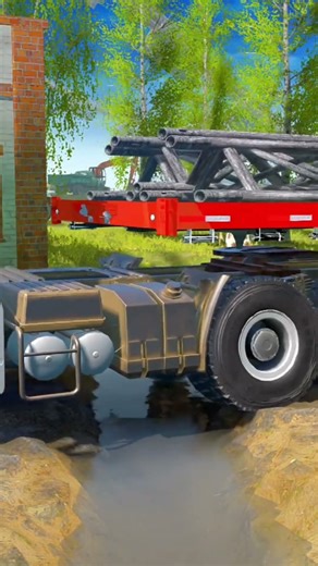 Spintires: MudRunner -SHACMAN DELONG X3000 Towing a Truck on a Snowy Road