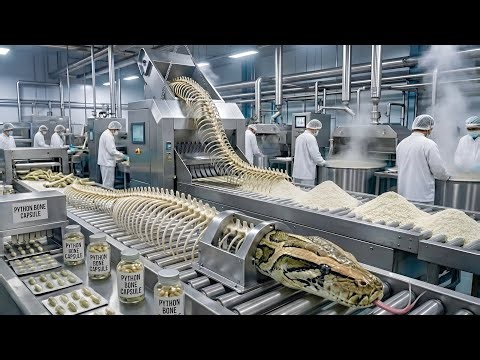 Inside the Modern Snake Skeletons Factory: From Raw Skeletons to Medicine Capsules