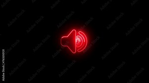 Icon of Sound on Isolated Background. Symbol of Audio technology, music, and sound. Animation of speaker volume logo.