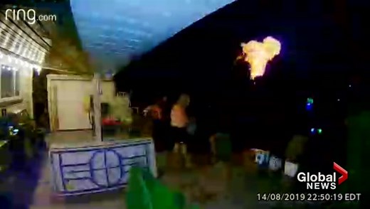 Neighbour’s camera catches home explode in London, Ont. after alleged impaired driver hits gas line