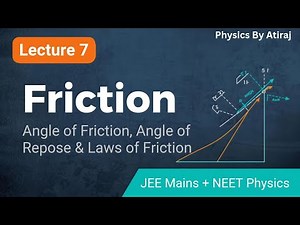 Lecture 7 | Friction: Angle of Friction, Angle of Repose & Laws of Friction | JEE Mains+NEET Physics