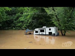 07-17-2024 Mountain View, AR - Flooded campground, bridges under water, damage