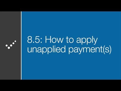 How to apply unapplied payment(s)