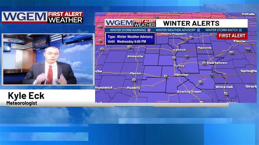 UPDATE: Winter Storm Warnings have been downgraded to Winter Weather Advisories across the entirety of the Tri-States. Some back-end snow showers are still expected to work back into the area before the evening commute. For more information, tune-in to WGEM News at Five and visit wgem.com/weather. -Meteorologist Kyle Eck | WGEM News - The Tri-States' News Leader