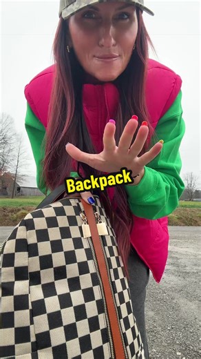 Checker pattern backpack #backpack