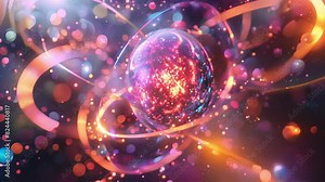 The safari guide points out a nucleus explaining its role as the center of the subatomic universe.