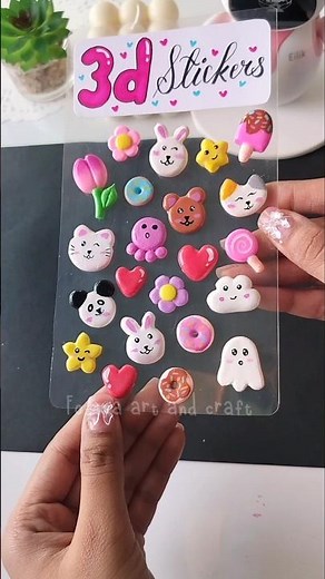 Diy 3d Stickers without using glue gun ✨🌷🎀#shorts #diy #diycrafts #handmade