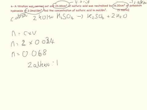 Titration Calculations - Past Exam Questions.