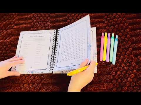 ASMR Word Search 🖋️ Gum Chewing & Pen Clicks (No Talking)