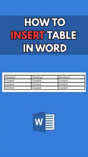 How to insert table in word