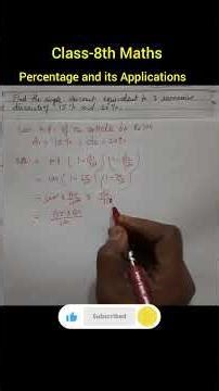 Find the single discount equivalent to 2 successive discounts 15% and 20%. #maths #class8maths