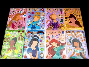DISNEY PRINCESS Make a Face Stickers! Ariel and Cinderella | Paper DIY Sticker Book | Fun Activity