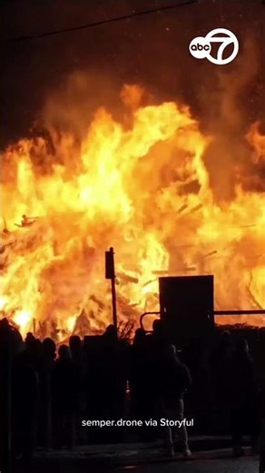 Hundreds Gather for Annual Christmas Tree Burning in Massachusetts Town