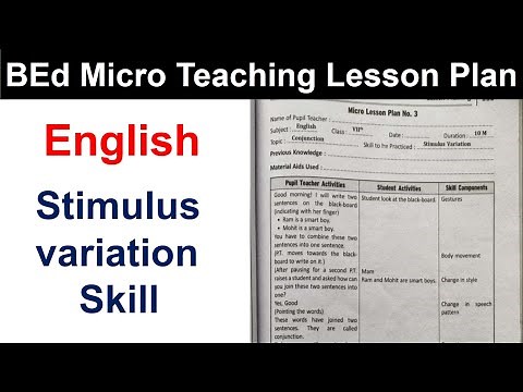 Micro Lesson Plan Stimulus Variation Skill in English Uddipan Parivartan micro classes BEd