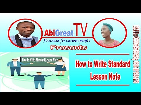 How to Write Standard Lesson Notes