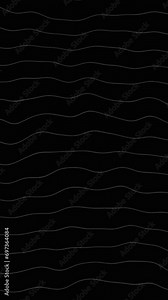 Thin gray lines dancing on black background - Discrete and textured grayscale background animation for overlay on social media posts - Seamless Loop. Stock Video