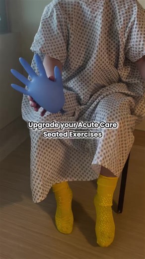 Chair exercises don’t have to be boring — or ineffective. If LAQs and ankle pumps aren’t challenging your patient, add purposeful movement: • Anterior weight shifting • Hip flexion • Coordination & sequencing All it takes is a ball or a blown-up glove. Low equipment. High carryover. Because better practice leads to better outcomes. #acutecarept #acutecarepta #acutecareot #acutecareota #seatedtherex