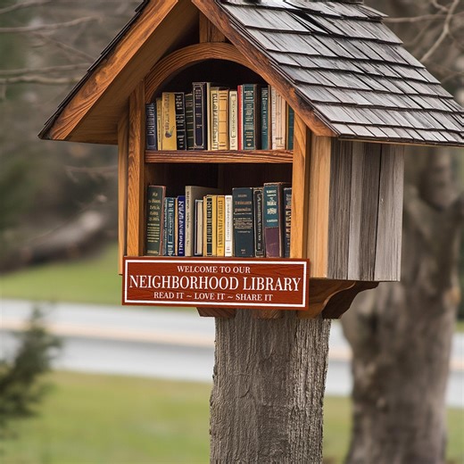 Personalized Free Library Sign: Weatherproof Book Exchange Decor - Etsy