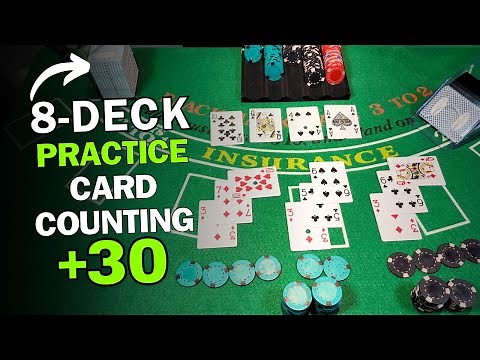 8 Deck Shoe Card Counting Practice - HIGH Count!