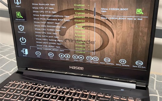 神舟战神Z8 TA5NS修改BIOS解锁隐藏选项