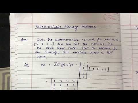 Auto associative memory solved example with Mistaken and Missing data
