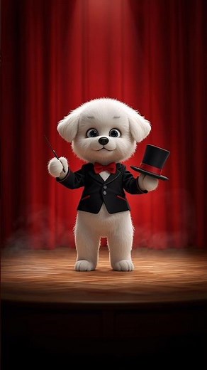 Magician puppy does the cutest magic trick! 🎩🐶 #shorts