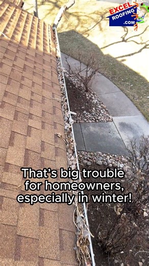 Excel Roofing on Instagram: "🍂 Gutters full of leaves? 💧 That’s big trouble when winter hits. ✅ We cleared the gutters & downspouts, now it’s snow-ready! ❄️ Don’t wait for damage, call Excel Roofing and get your gutters winter-proofed!"